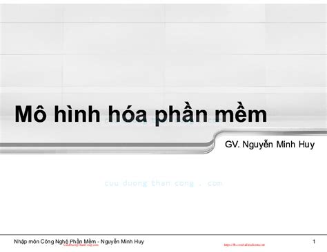 Pdf Công Nghệ Phần Mềm Đh Khoa Học Tự Nhiên Hcm Ths Nguyễn Minh Huy