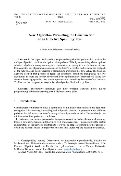 pdf new algorithm permitting the construction of an effective