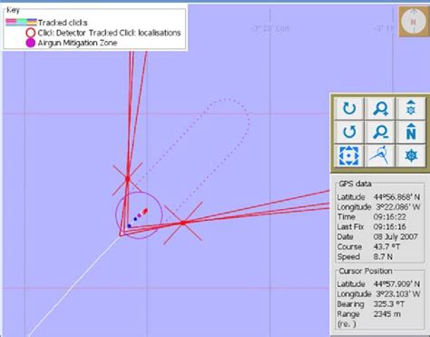 target motion analysis the white track represents the passage of the