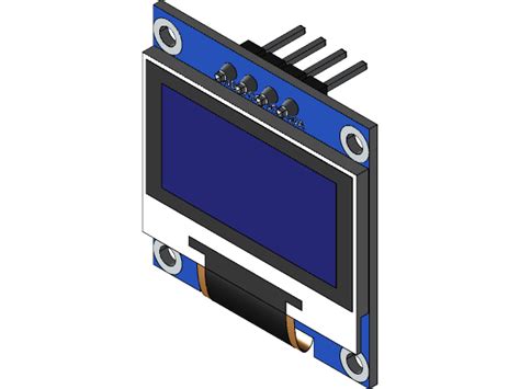Display Oled Ssd1306 De 0 96 3d Cad Model Library Grabcad