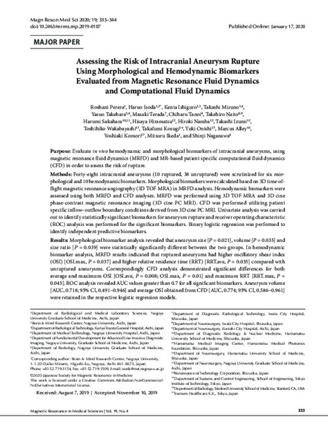 Pdf Risk Assessment Of Intracranial Aneurysms