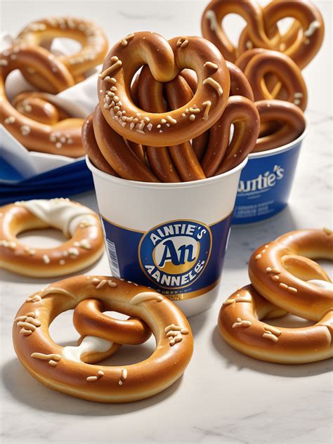 A Delicious Display Of Auntie Annes Soft Pretzels In A Cup
