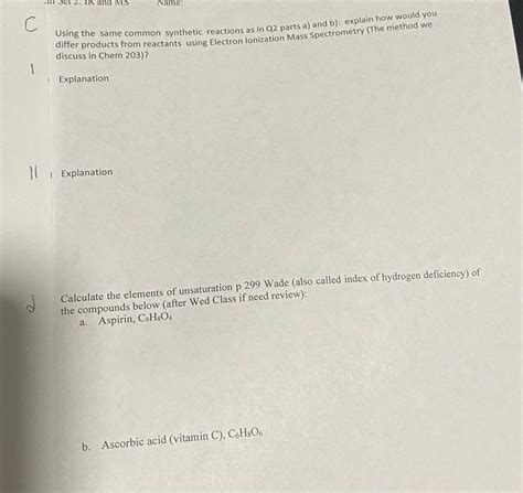 Solved Part C And D Please Chegg Com