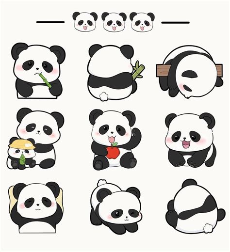 大熊猫的简笔画大全带颜色简单（最新12张） 简笔画图片大全