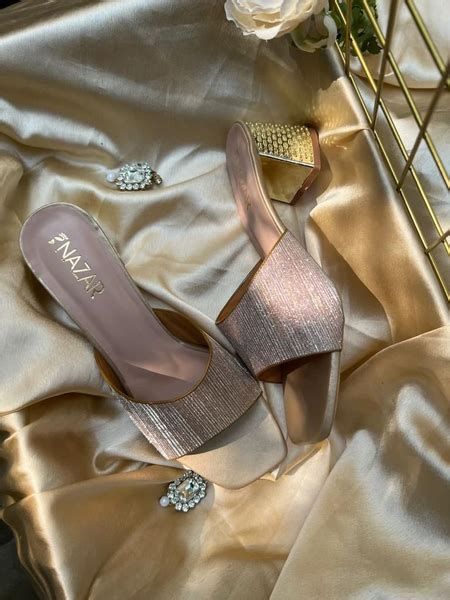 Nude Coloured Embellished Party Block Sandals