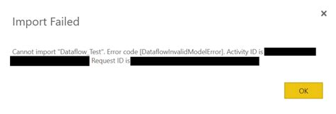 error importing dataflow dataflowinvalidmodelerro microsoft fabric community
