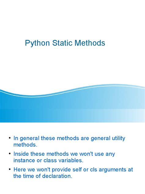 Python Static Method Pdf