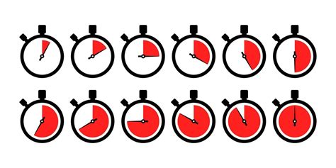 Red Countdown Stopwatch Icons Vector 12065959 Vector Art At Vecteezy
