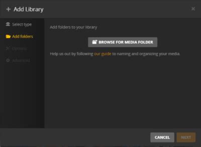 Creating Libraries Plex Support