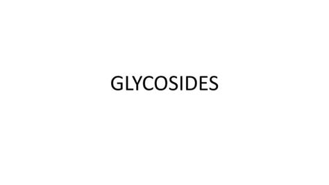 Glycosides Ppt