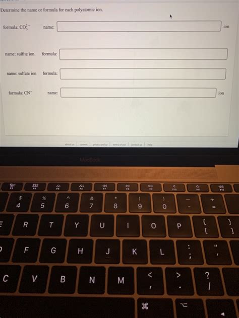 Solved Determine The Name Or Formula For Each Polyatomic