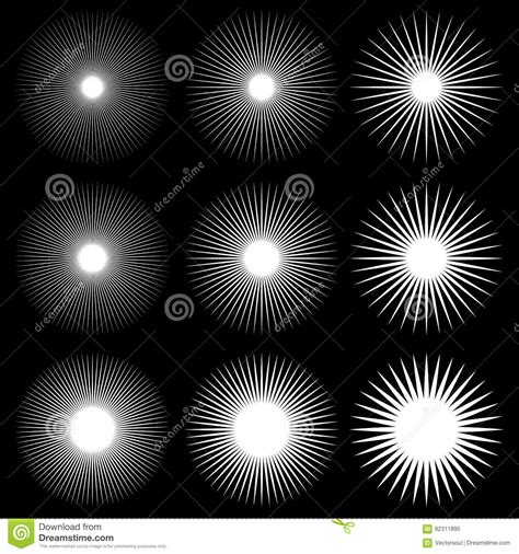 Circular Radial Lines Pattern Radiating Stripes Abstract Element