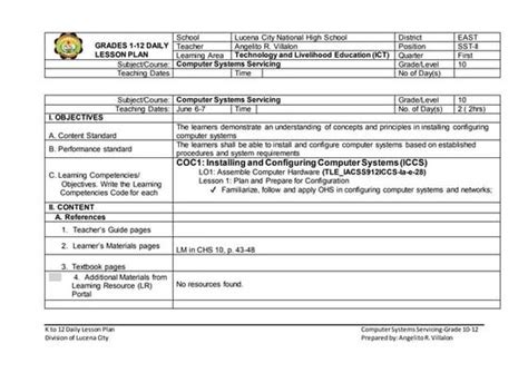 tle ict 10 css melc unofficial pdf