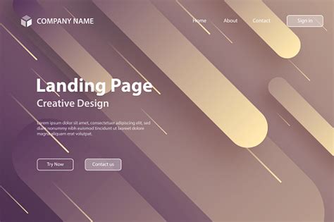 방문 페이지 템플릿 기하학적 모양의 추상적 디자인 트렌디 한 브라운 그라데이션 가상현실에 대한 스톡 벡터 아트 및 기타 이미지 가상현실 갈색 갈색 배경 Istock