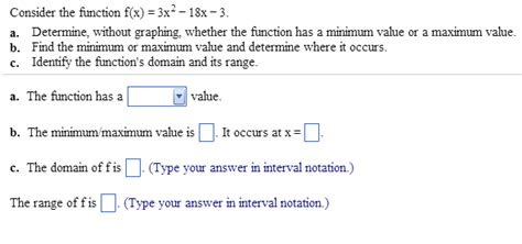 Solved Consider The Function F X 3x 2 18x 1 A
