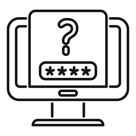 Monitor Password Recovery Icon Outline Vector Screen Secure 15014510