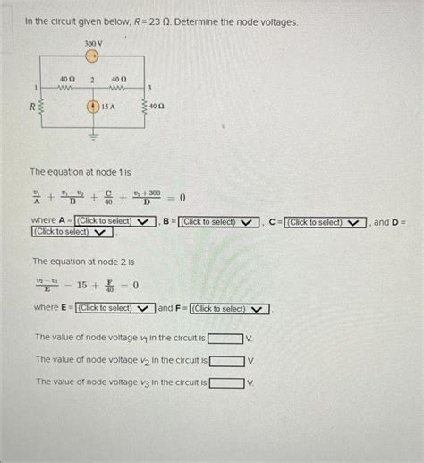 Solved In The Circuit Given Below R 23 Ω Determine The