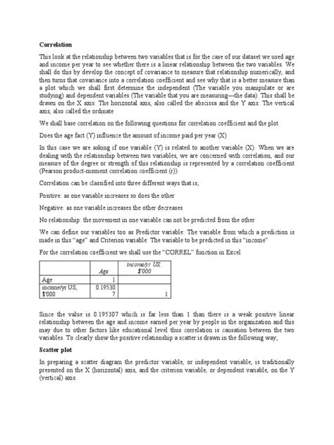 Correlation Age 1 Incomeyr Us 000 019530 7 1 Pdf Correlation