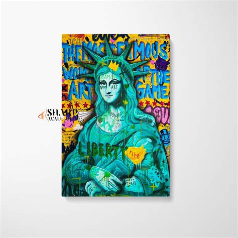 Banksy Mona Lisa Wall Art Mona Lisa Pop Art Famous Art Prints Graffiti