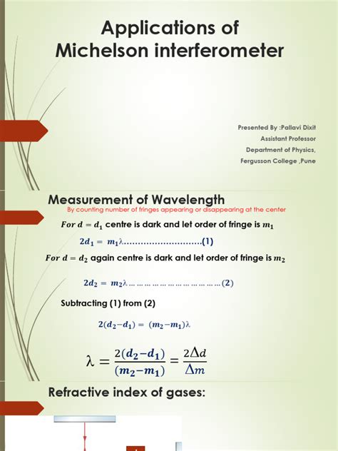 Applications Of Michelson Interferometer Pdf Applications Of Michelson Interferometer Pdf