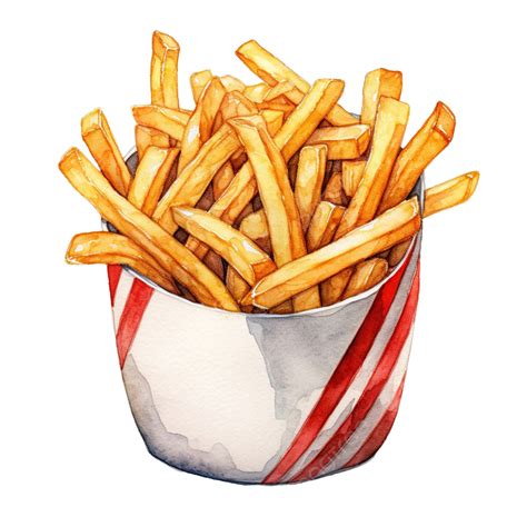 감자튀김 패스트푸드 수채화 작은 조각 감자 튀김 수채화 Png 일러스트 및 이미지 에 대한 무료 다운로드 Pngtree