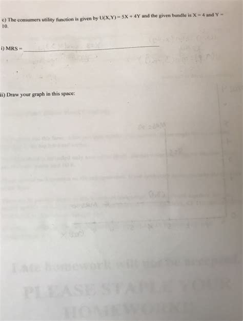 Solved C The Consumers Utility Function Is Given By