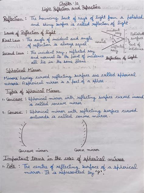 Class 10 Light Reflection And Refraction Pdf