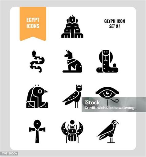 이집트 아이콘 세트 1 스핑크스 호루스 앙크 코브라 올빼미 등을 포함합니다 문부신 아이콘 디자인 벡터 올빼미류에 대한 스톡 벡터 아트 및 기타 이미지 Istock