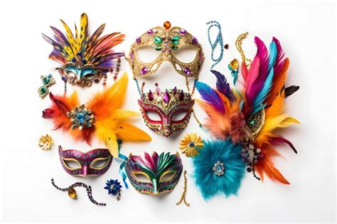 Premium AI Image | Top view of a set of carnival themed accessories ...