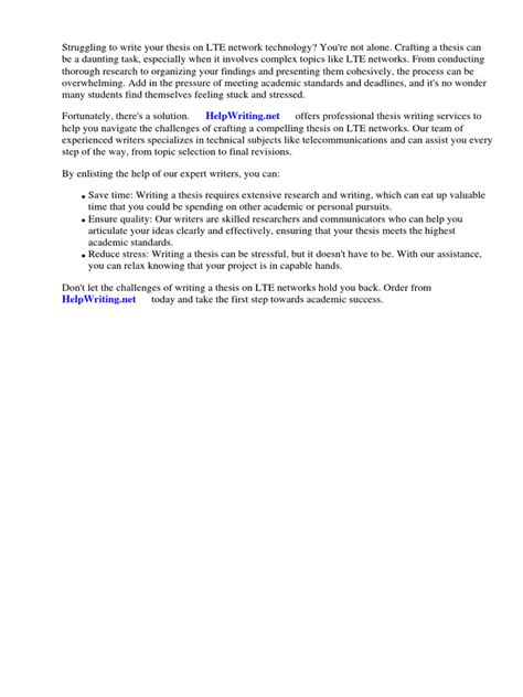 Thesis Lte Network Pdf Lte Telecommunication Lte Advanced