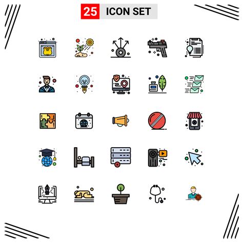 25 User Interface Filled Line Flat Color Pack Of Modern Signs And