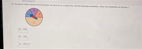 solved for the spinner below assume that the pointer can