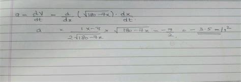 For A Body Travelling With Uniform Acceleration Its Final Velocity Is V X Where X