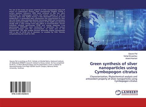 Buy Green Synthesis Of Silver Nanoparticles Using Cymbopogon Citratus