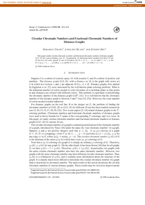 pdf circular chromatic numbers and fractional chromatic numbers of