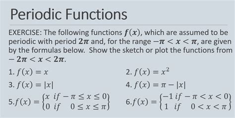 Solved Periodic Functions EXERCISE The Following Functions Chegg