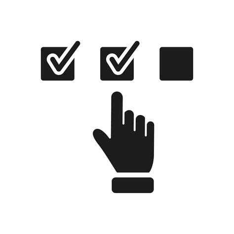 Questionnaire Black Icon Hand Tick Checkmark Silhouette Icon Choice Checkbox In Checklist