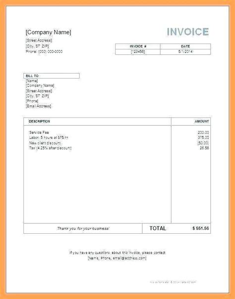 Format Sole Trader No Vat Invoice Template In Word For Sole Trader No Vat Invoice Template