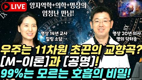 우주는 11차원 초끈의 교향곡 M이론과 공명 99는 모르는 호흡의 비밀 명상하는의사 양자역학 에너지의학 끌어당김의법칙 공명 진동 호흡