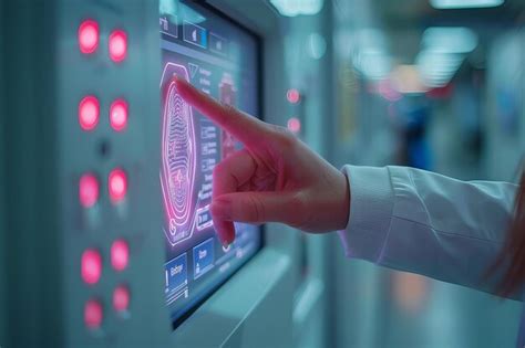 Premium Photo Person Using Touch Screen Interface In A Hightech