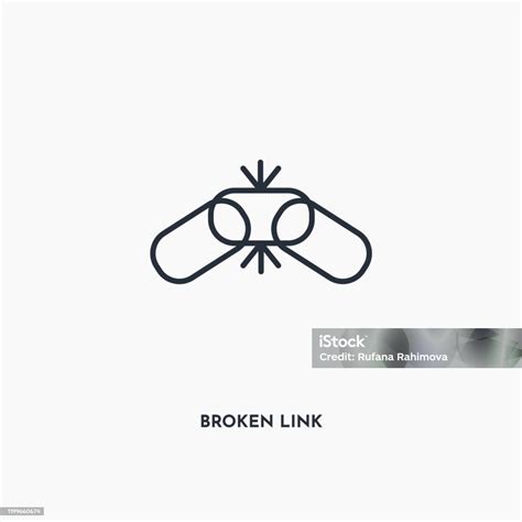 끊어진 링크 윤곽선 아이콘입니다 간단한 선형 요소 그림입니다 격리된 선 흰색 배경의 링크 끊기 아이콘입니다 얇은 스트로크 기호는