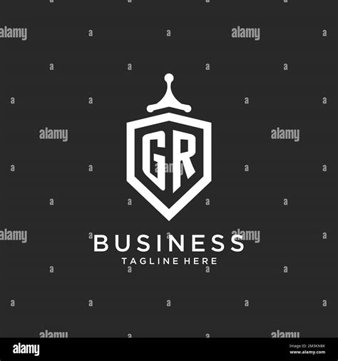Gr Monogram Logo Initial With Shield Guard Shape Design Ideas Stock Vector Image And Art Alamy