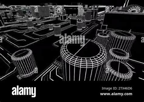 Flight Over Polygonal Circuit Board And Moving Inside Cpu Into Digital Data Cyberspace Abstract