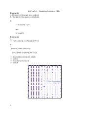 MATLAB Visualizing Solutions To ODEs Docx MATLAB Visualizing Solutions To ODEs Exercise