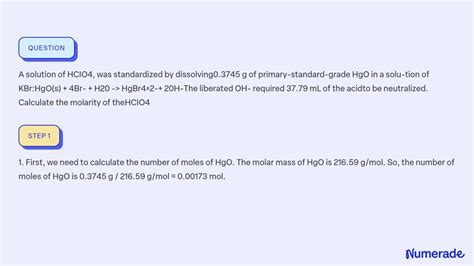 Solved A Solution Of Hcio4 Was Standardized By Dissolving0 3745 G Of Primary Standard Grade