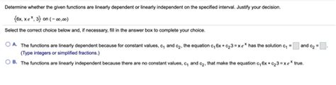 Solved Determine Whether The Given Functions Are Linearly