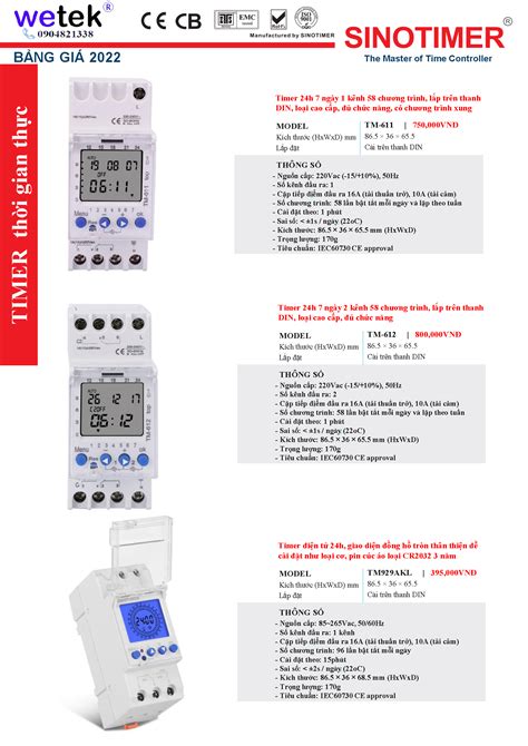 [timer Mã 17] Công Tắc Timer 24h Sinotimer Tm612 2 Kênh Nguồn 220 12v Đầu Ra Điện áp Tải 16a