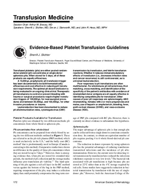 pdf evidence based platelet transfusion guidelines
