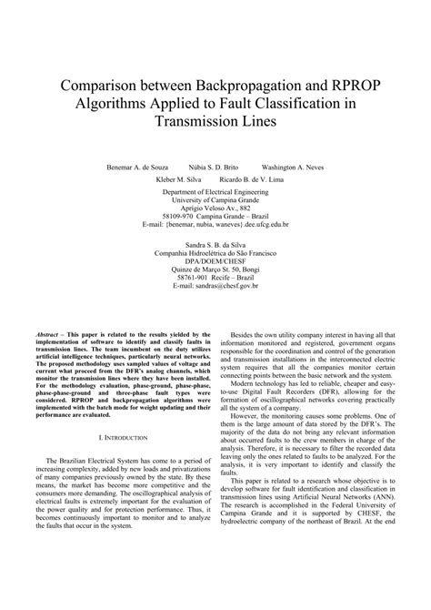 Pdf Comparison Between Backpropagation And Rprop Algorithms Applied