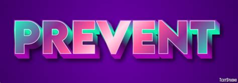 Prevent 3D Morado Verde Y Rosa Generador De Efectos De Texto